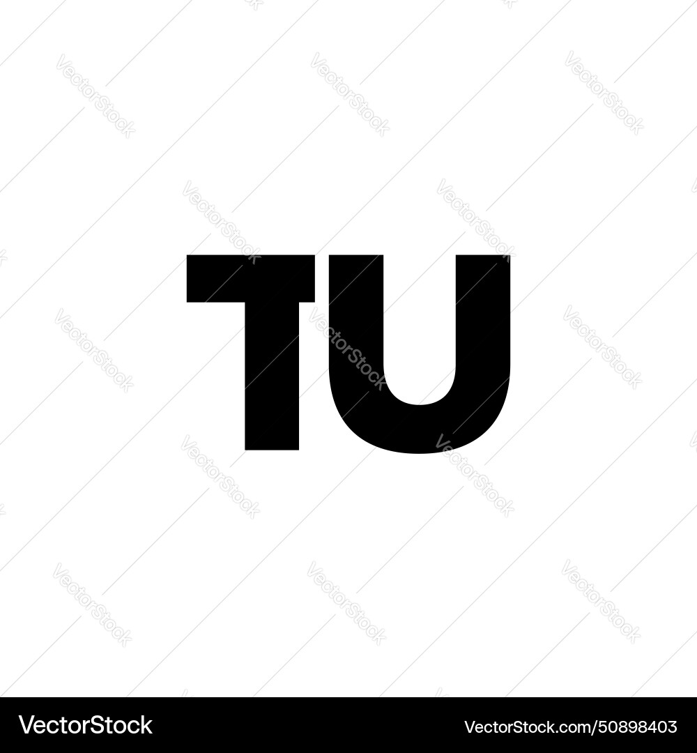Letter t and u tu logo design template minimal Vector Image