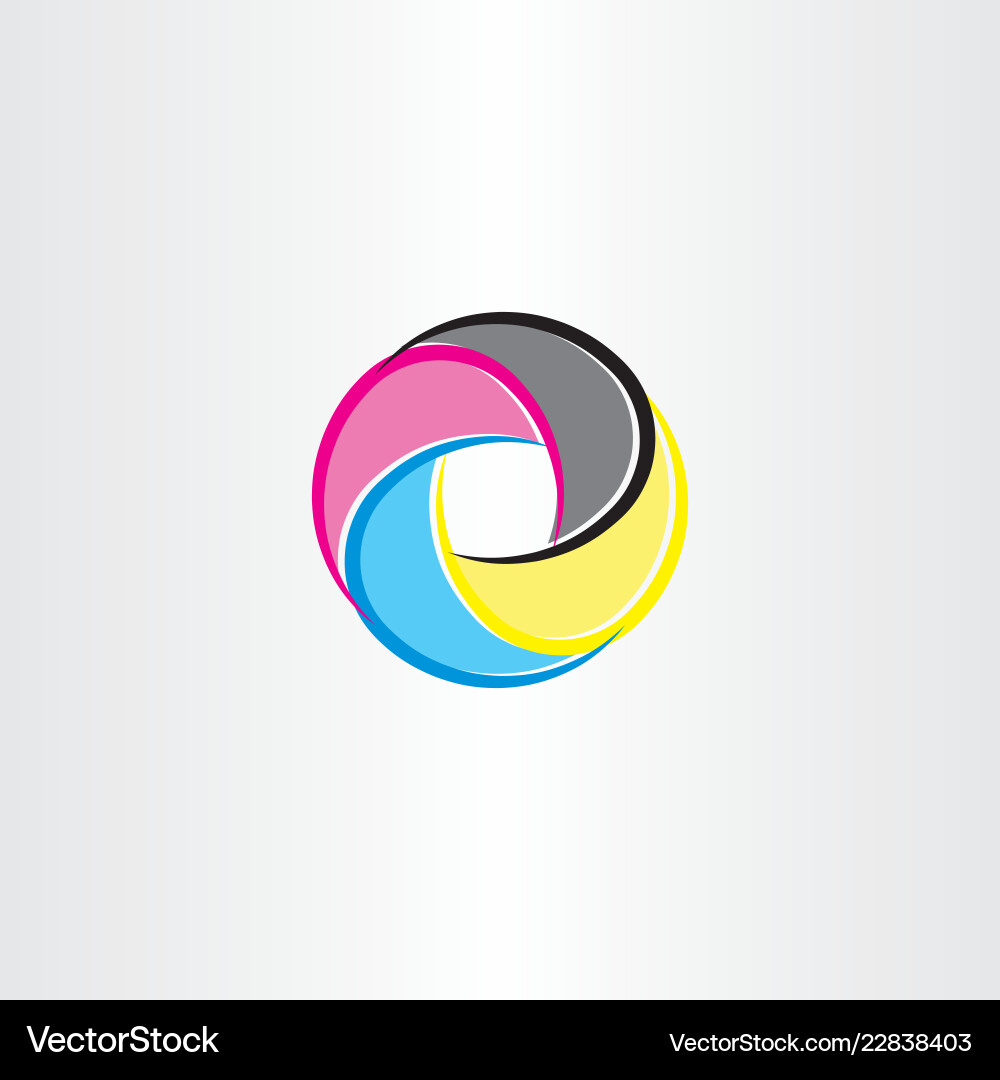 Print logo symbol icon cmyk color Royalty Free Vector Image