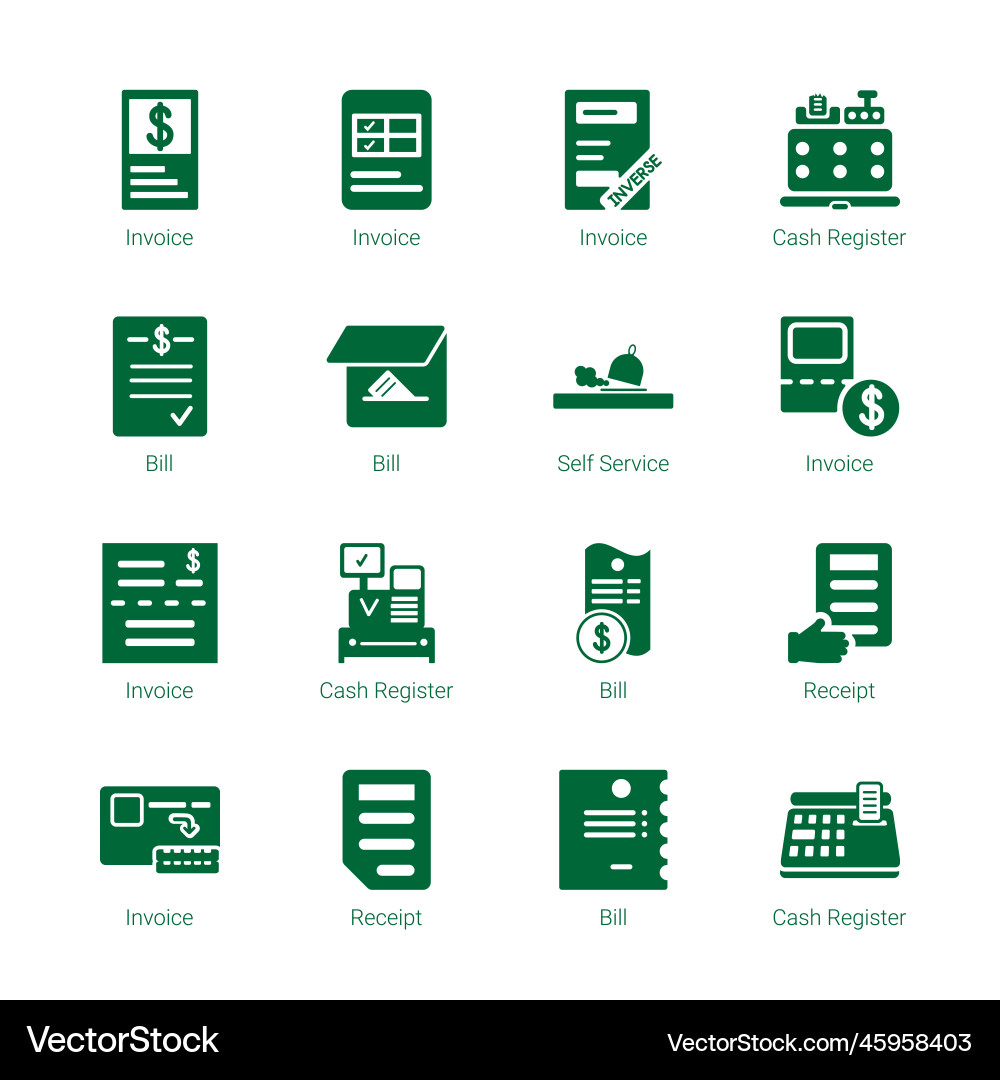 Receipt icons Royalty Free Vector Image - VectorStock