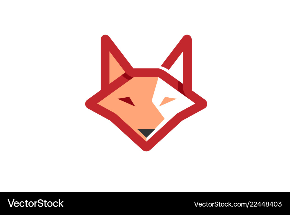 Red fox head logo symbol Royalty Free Vector Image