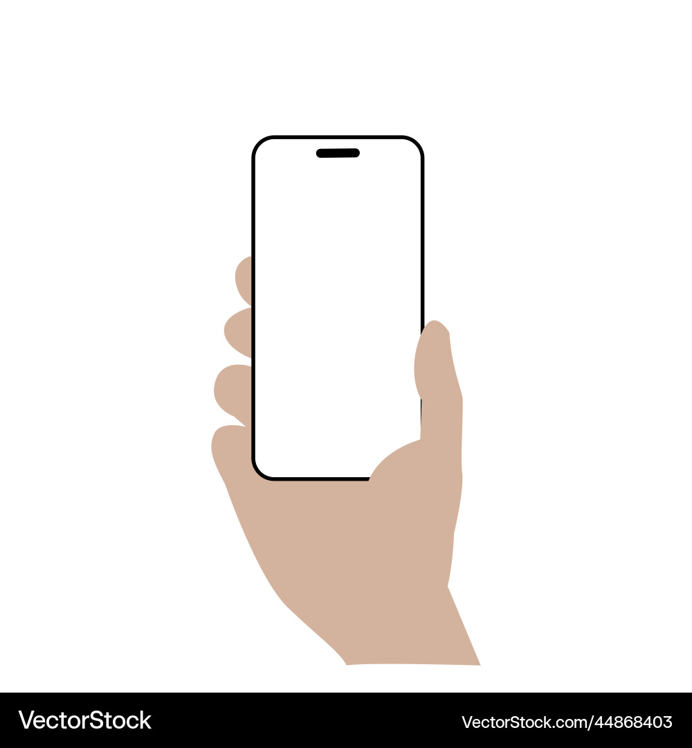 Smartphone in hand symbol Royalty Free Vector Image