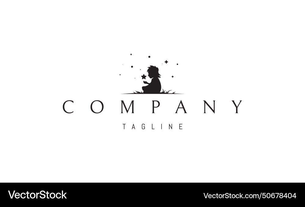 A logo with an abstract image of sitting Vector Image