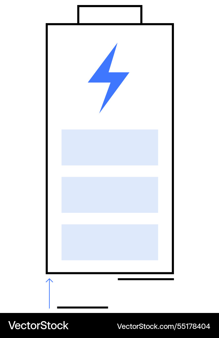 Battery with lightning bolt representing energy Vector Image
