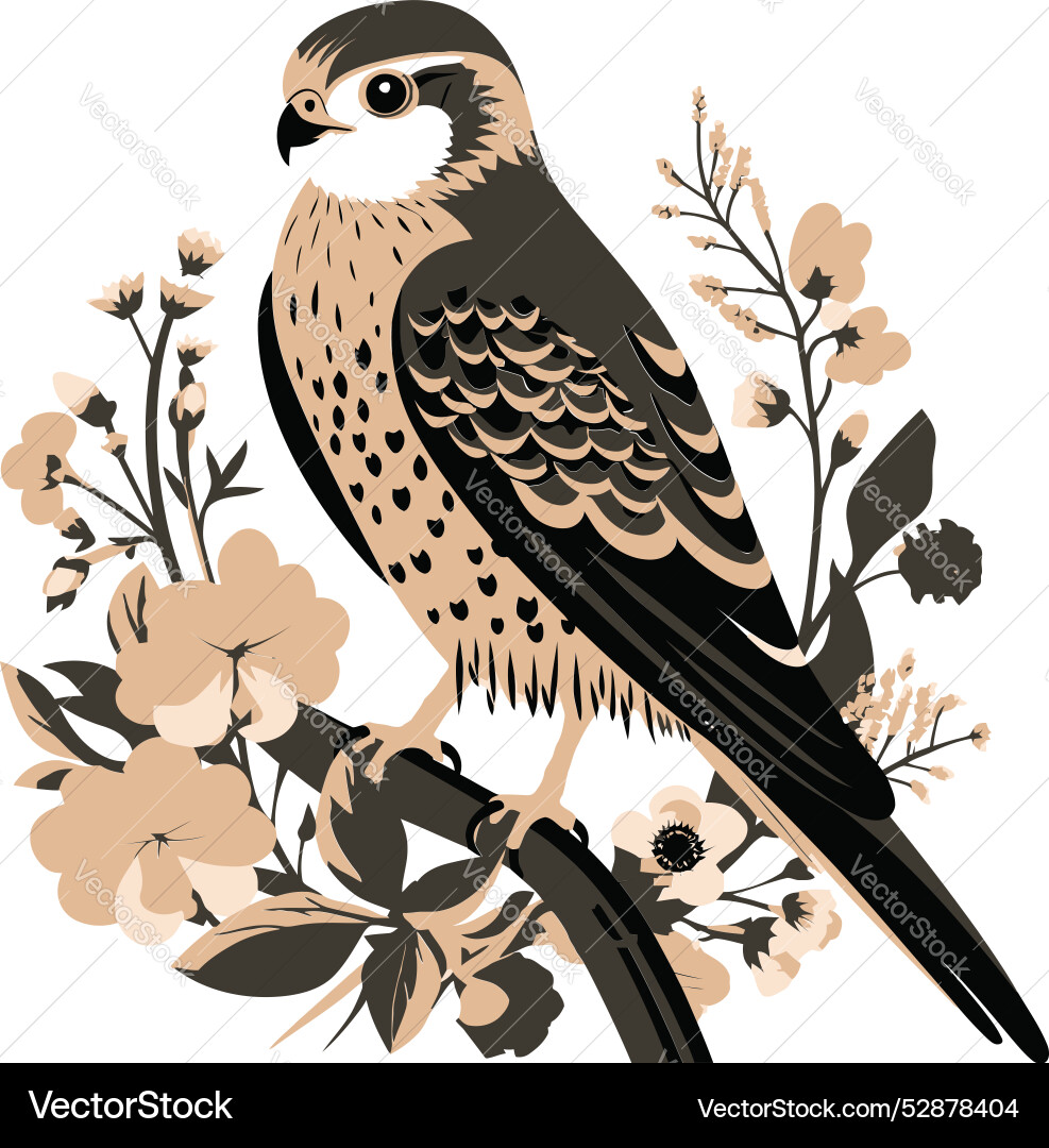 Contemporary raptor mark with feathers Royalty Free Vector
