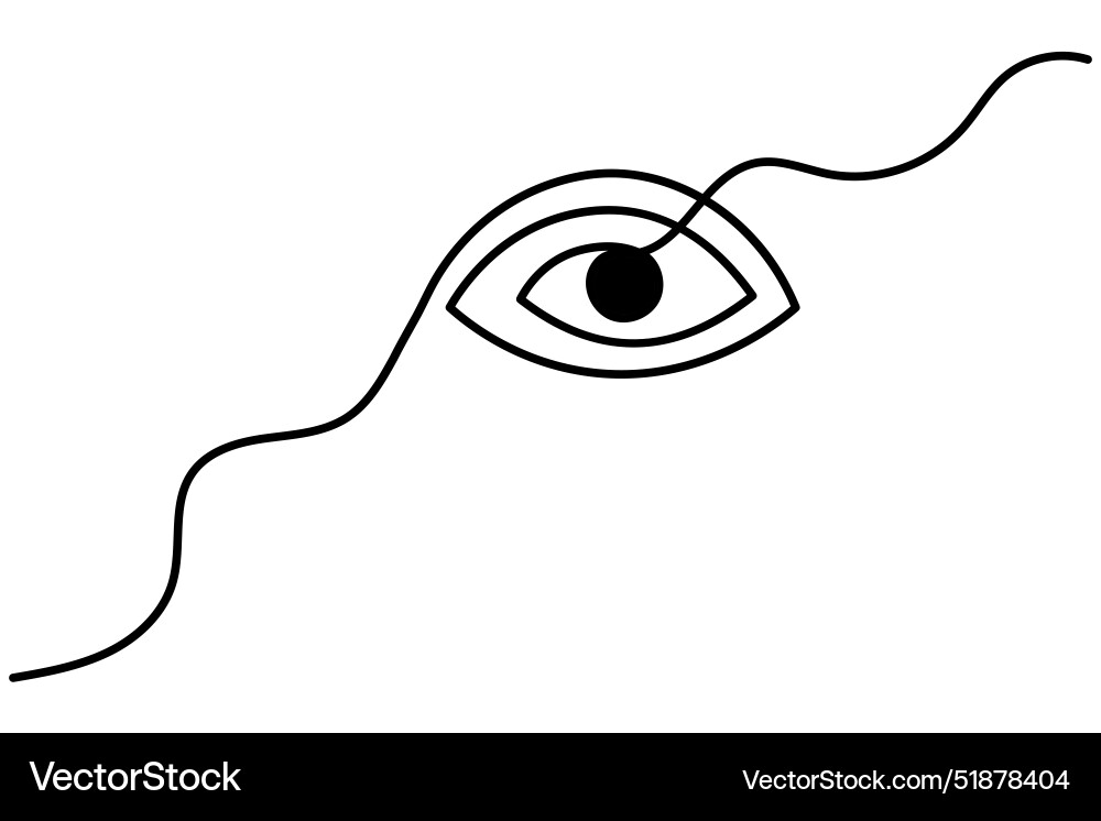 Eye continuous one line drawing Royalty Free Vector Image