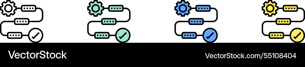 Iteration icon outline green blue and yellow Vector Image