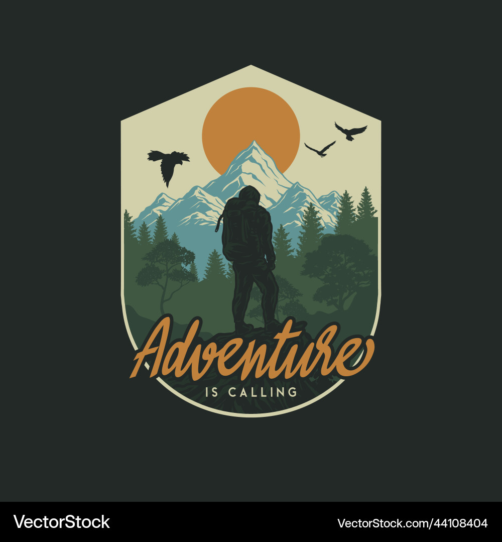 Mountain Adventure Icon Royalty Free Vector Image