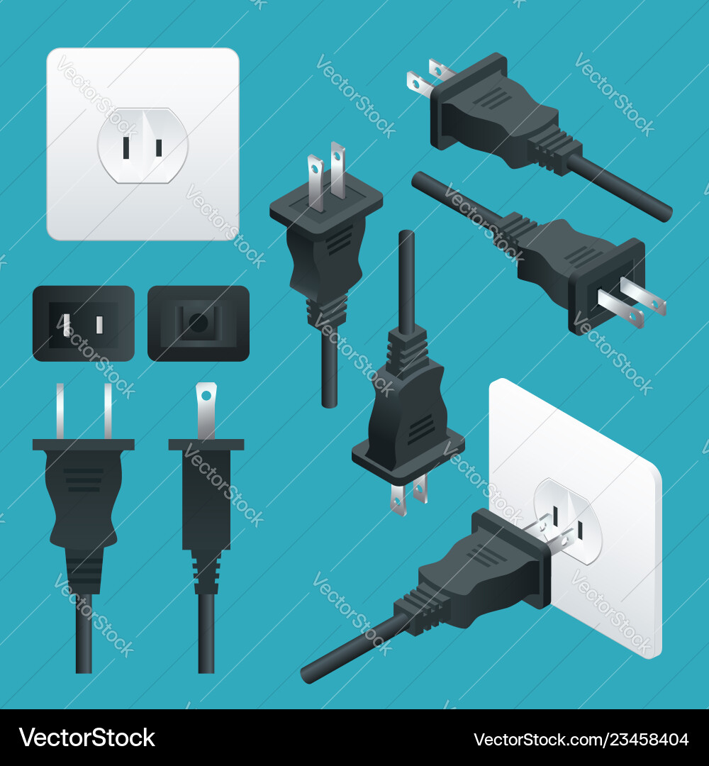 Set od plugs and sockets type a used in north Vector Image