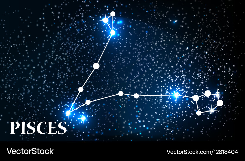 Symbol pisces zodiac sign Royalty Free Vector Image