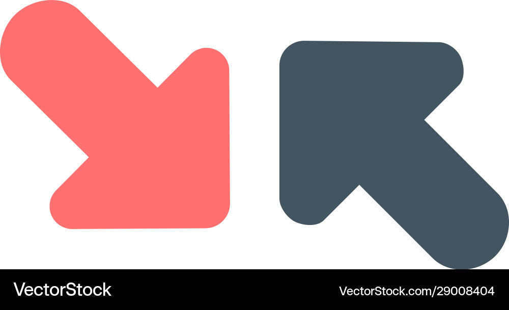 Two Opposite Direction Arrows Royalty Free Vector Image
