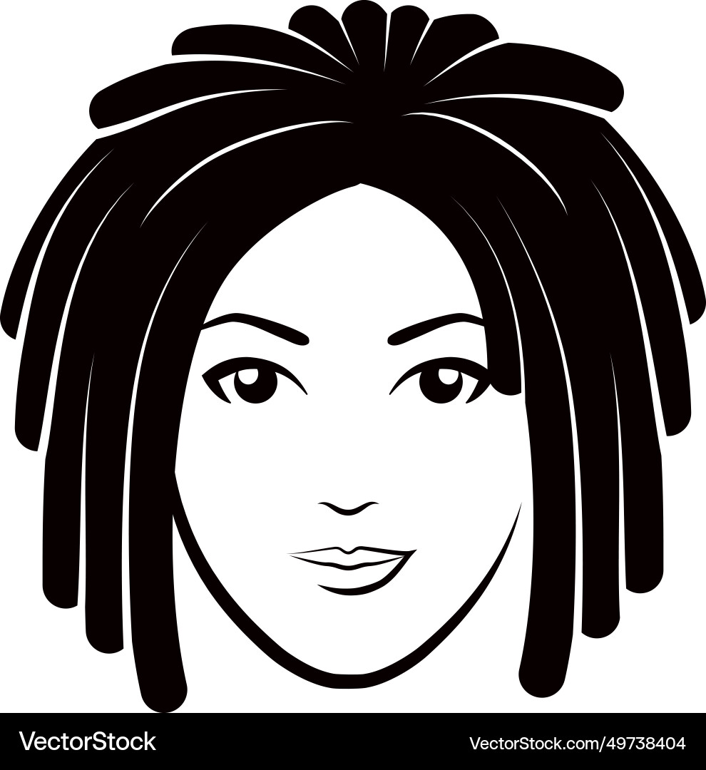 Woman head with dreadlocks Royalty Free Vector Image