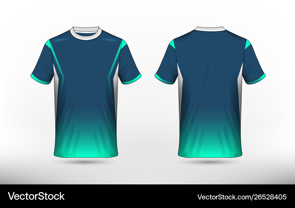 Blue Green Sport T-Shirt Layout Royalty Free Vector Image