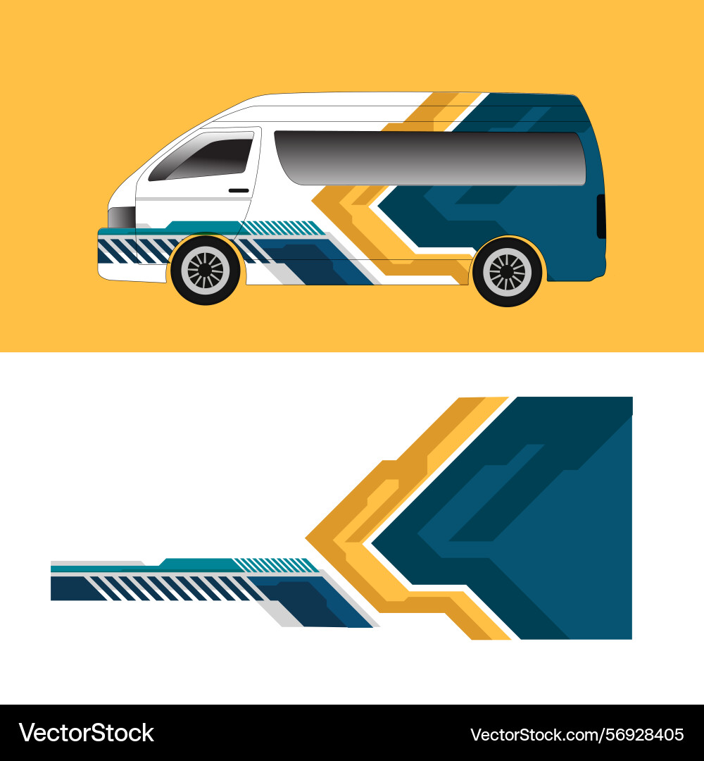 Car van decal design modified decals Royalty Free Vector