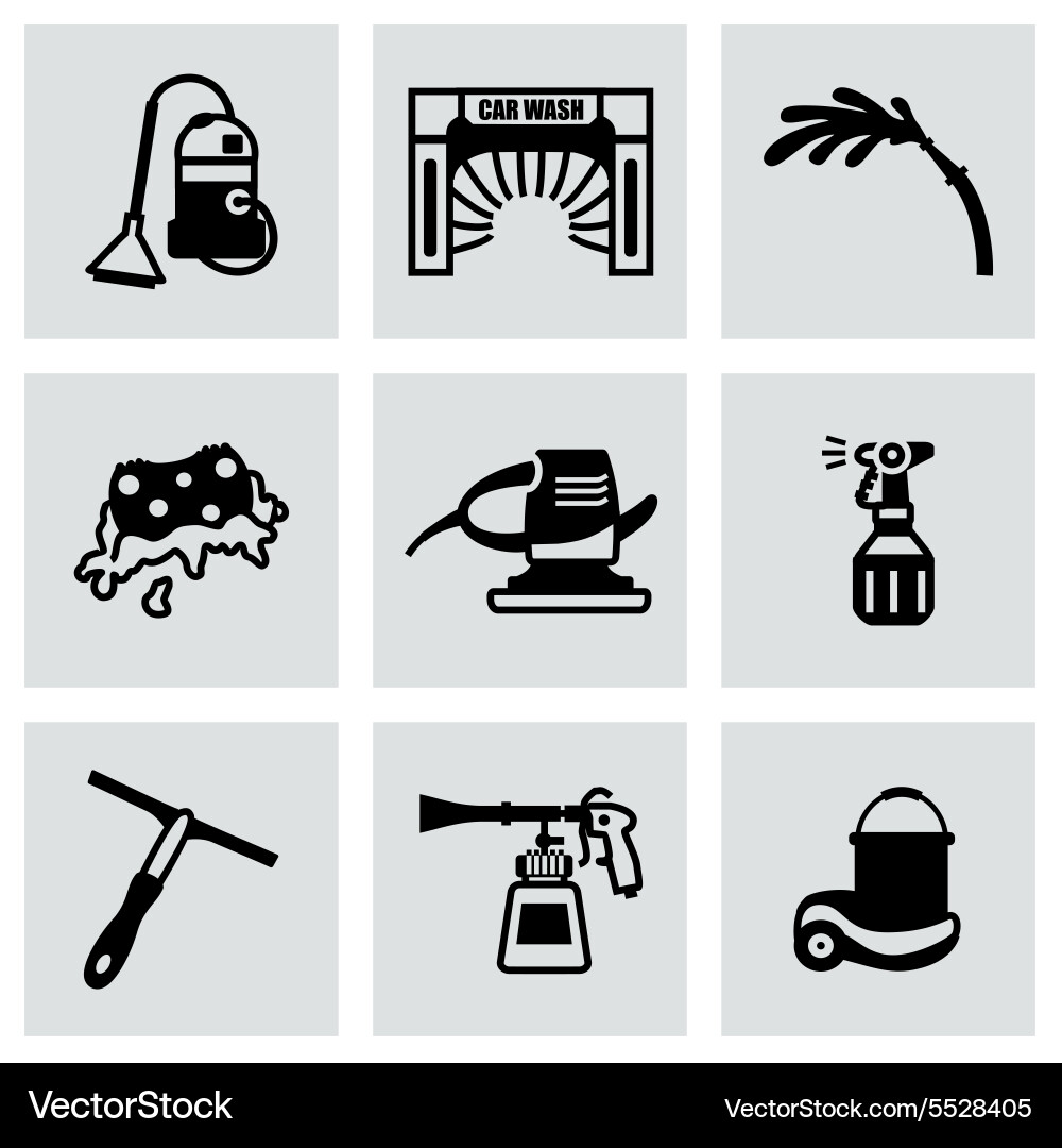 Auto Wash Icon Set Lizenzfreies Vektorbild - VectorStock