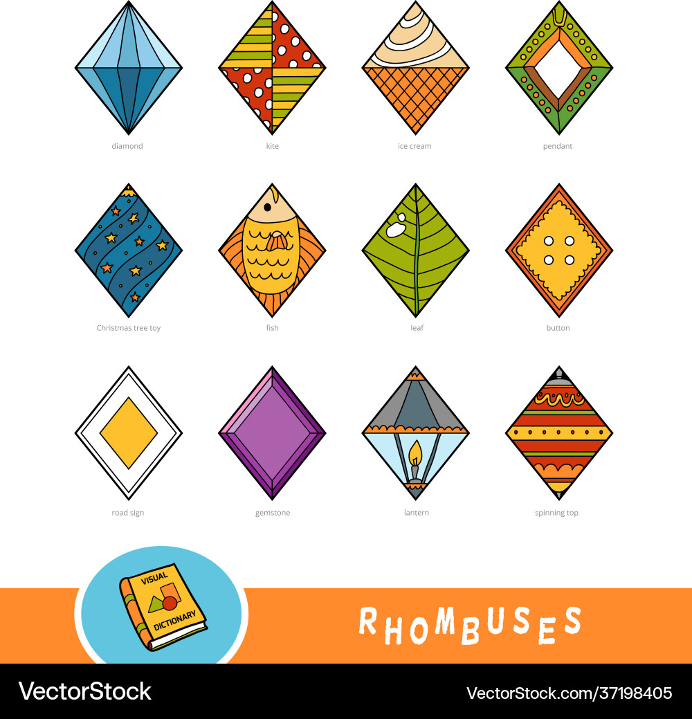 Rhombus Shaped Objects Shapes All Around Us Learning Set By TREND®