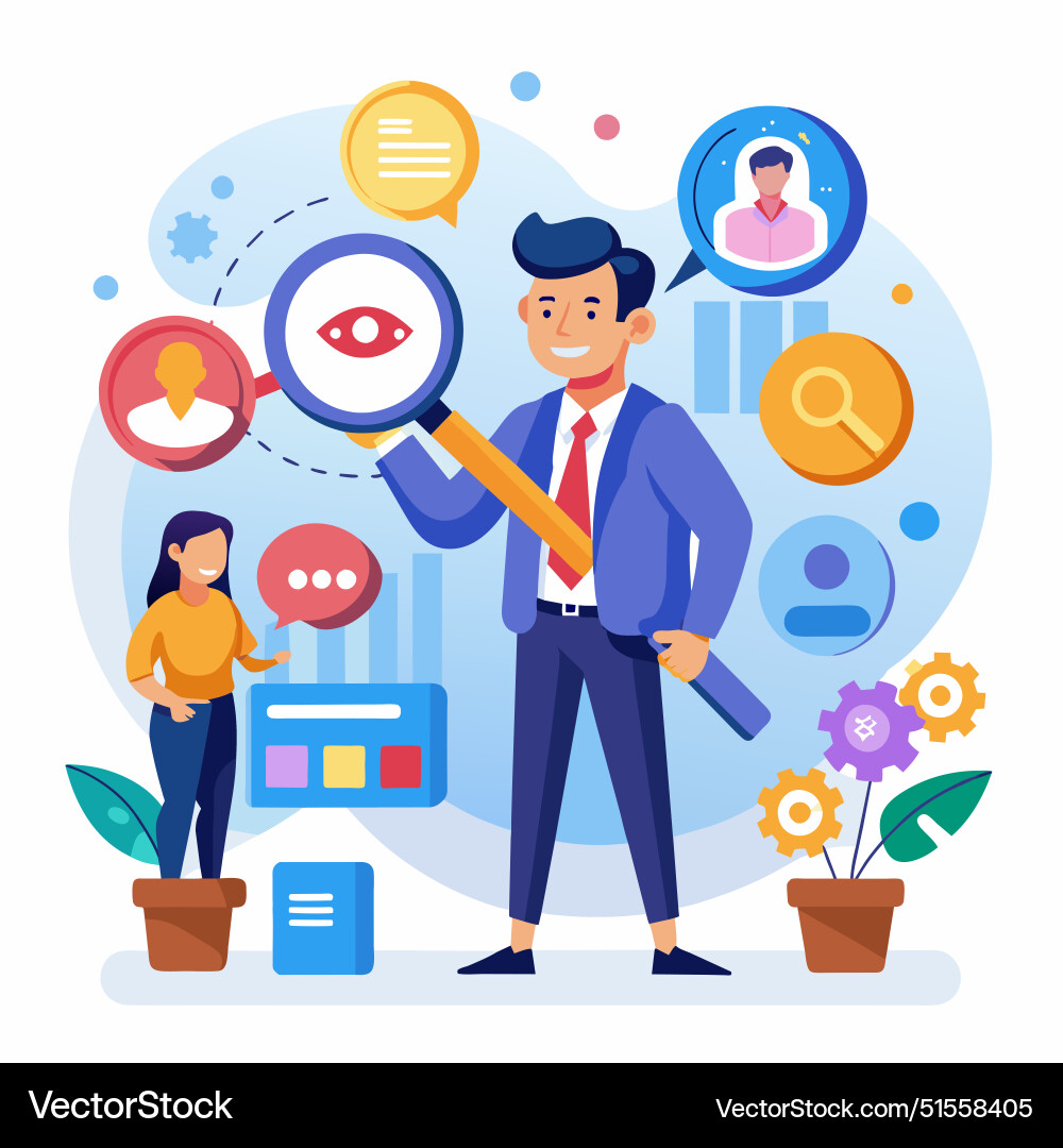 Customer centric marketing strategy to design Vector Image