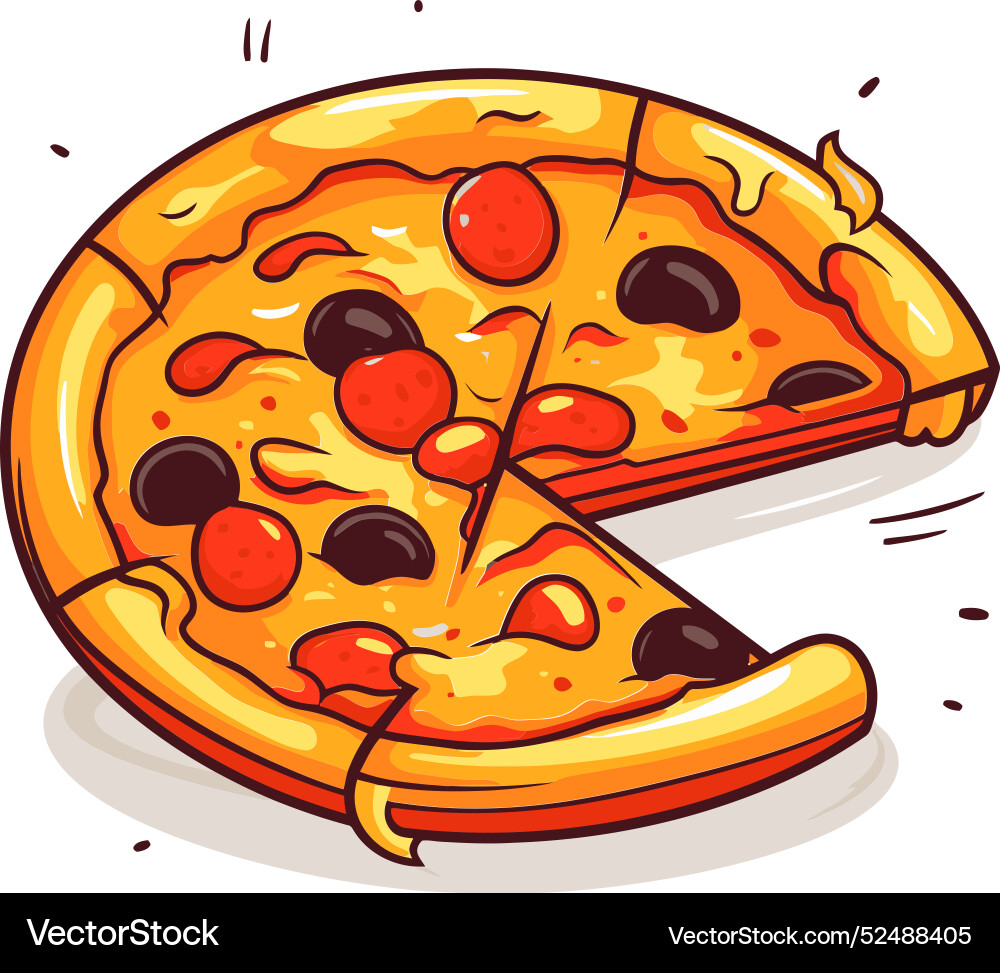 Digital slice pizza elegance Royalty Free Vector Image