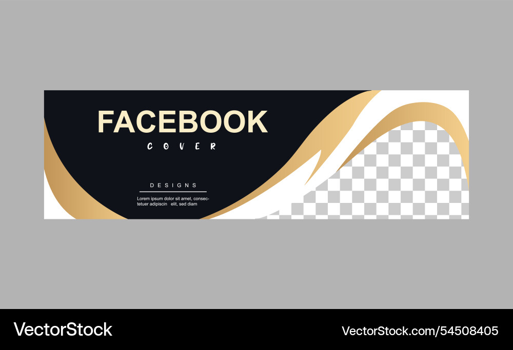 Elegant black and gold facebook cover layout Vector Image