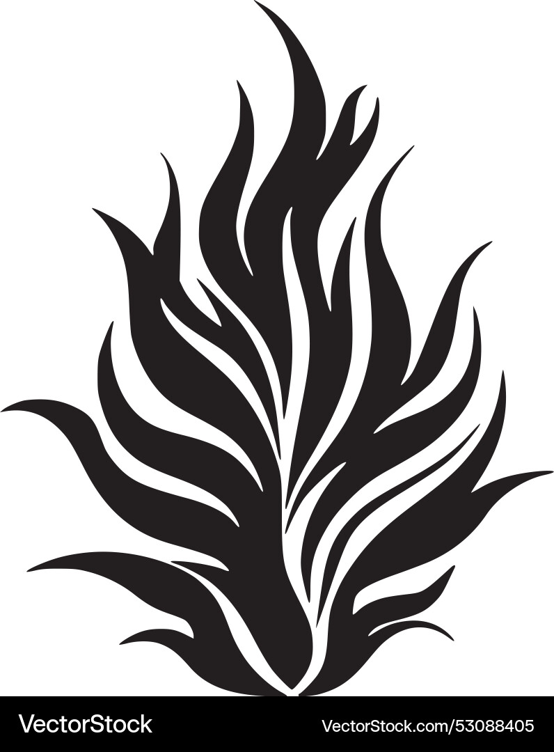 Fire - black and white isolated icon Royalty Free Vector