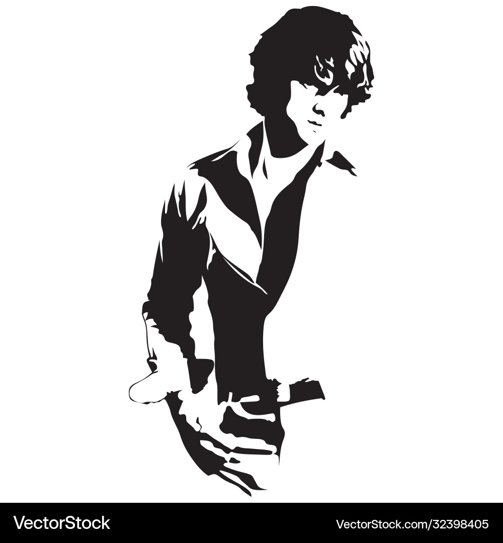 Handsome man silhouette Royalty Free Vector Image