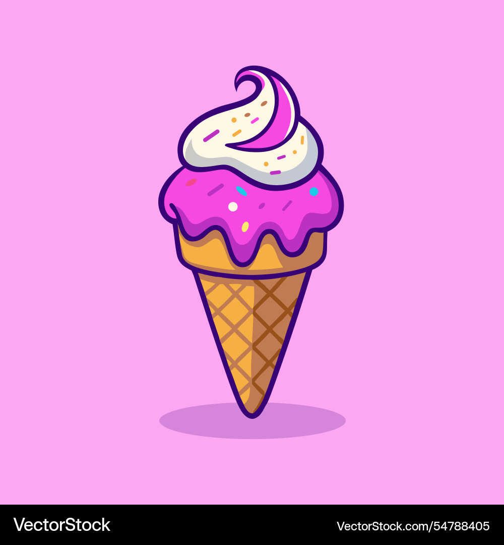 Ice cream cartoon icon Royalty Free Vector Image