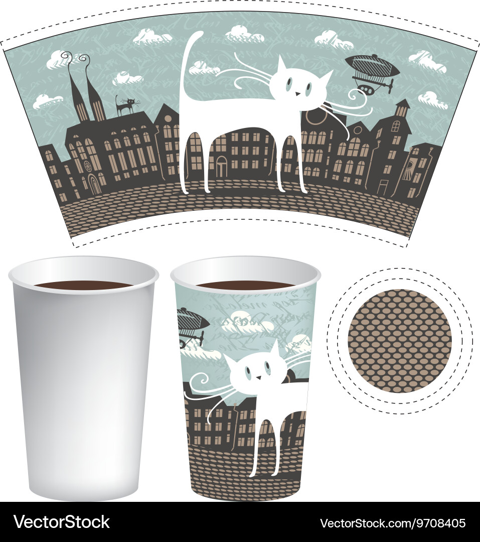 Paper cup for tea or coffee Royalty Free Vector Image