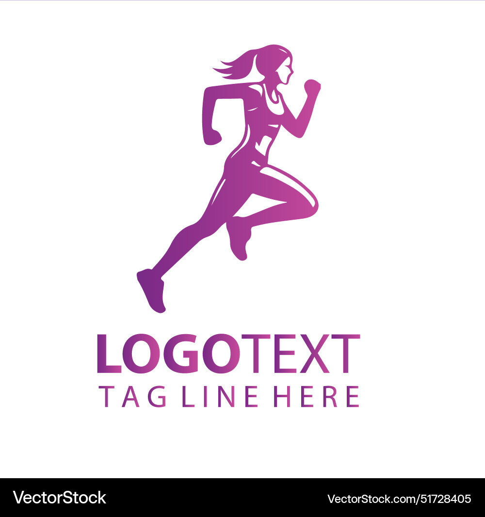 Running women logo Royalty Free Vector Image - VectorStock
