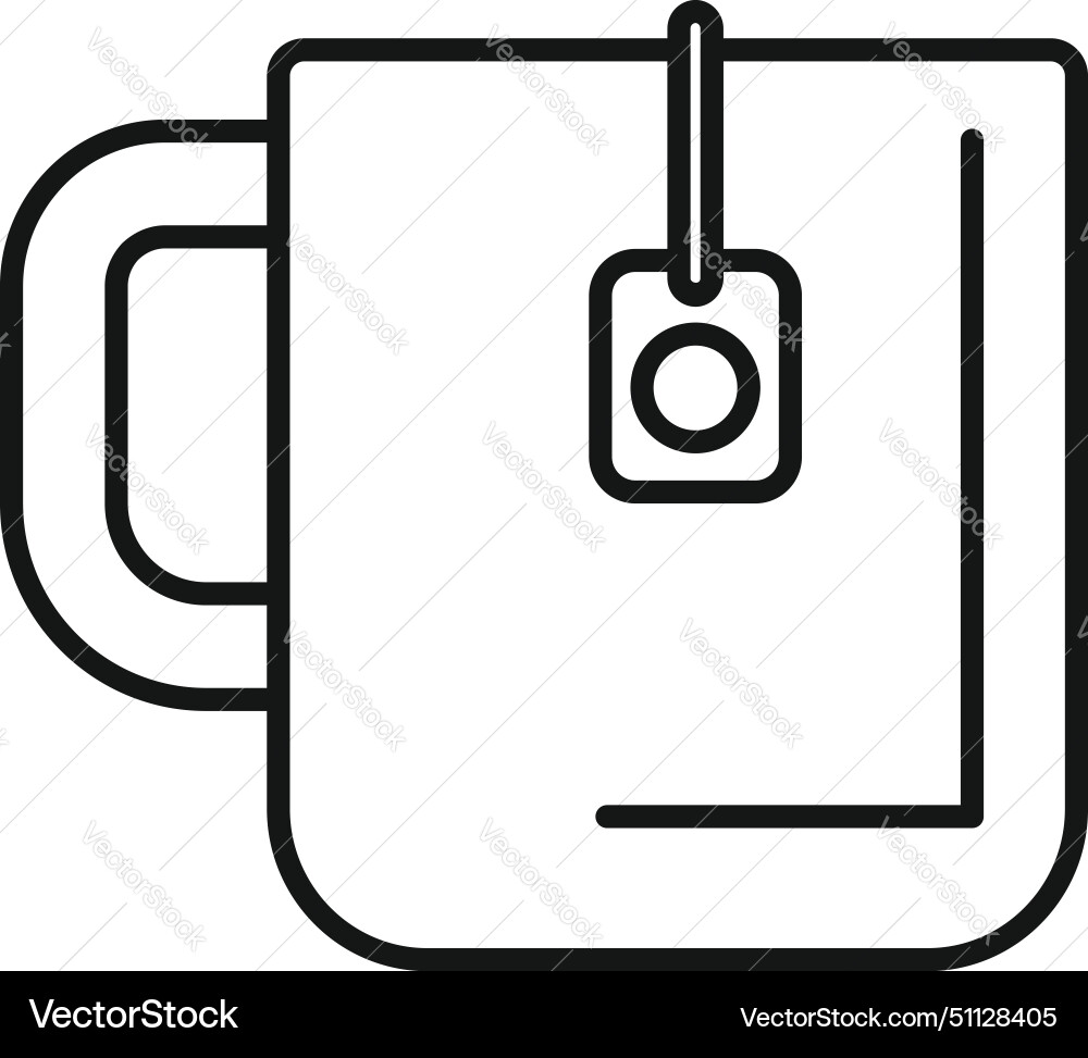 Tea mug cup icon outline ceramic material Vector Image