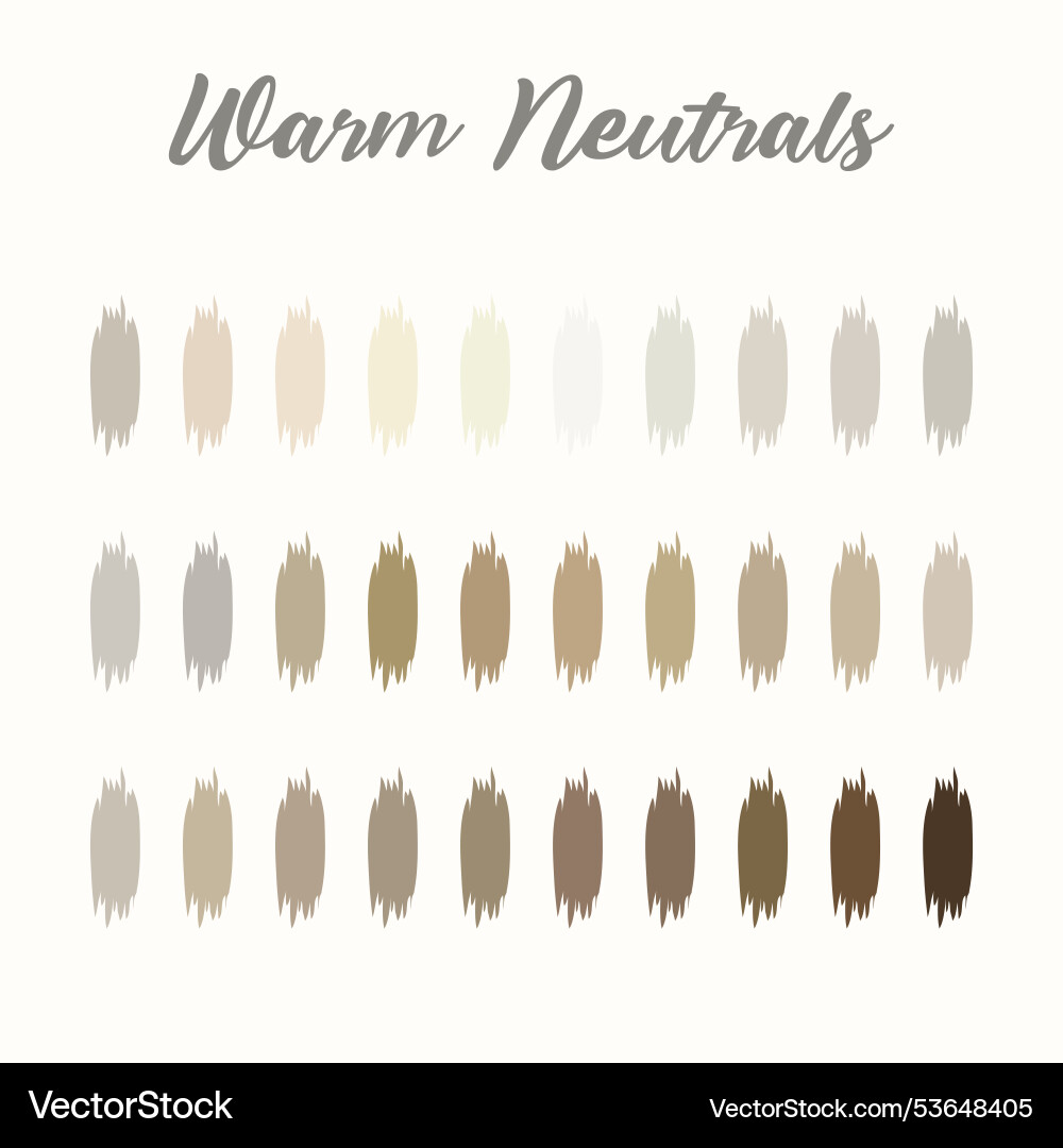 Warm neutrals color palette Royalty Free Vector Image