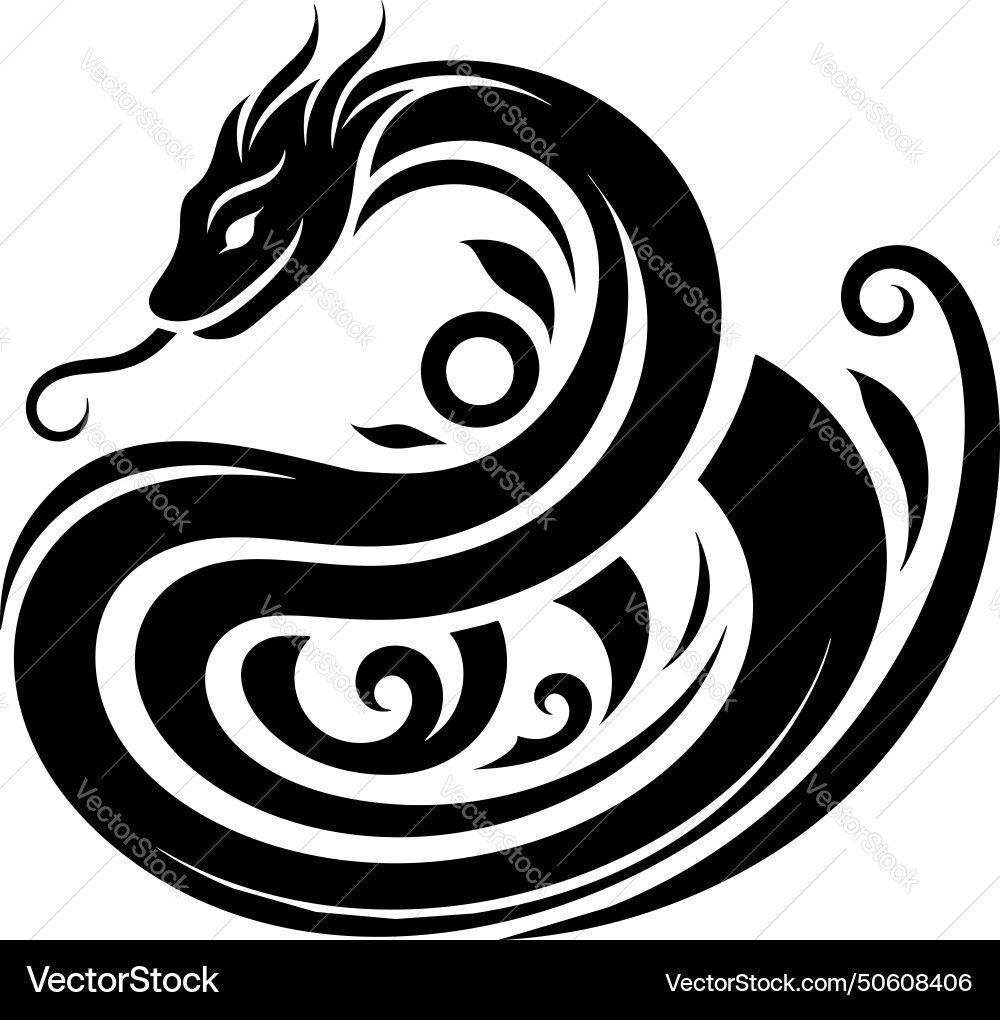 Coiled serpent art Royalty Free Vector Image - VectorStock
