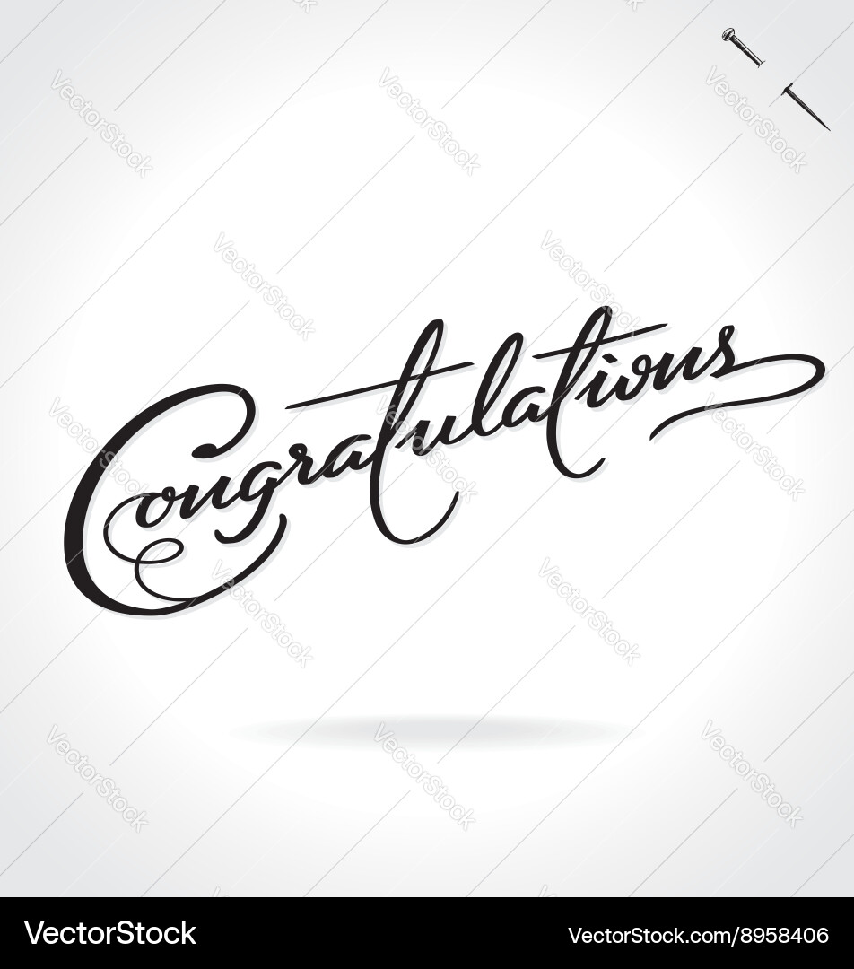 Congratulations hand lettering Royalty Free Vector Image