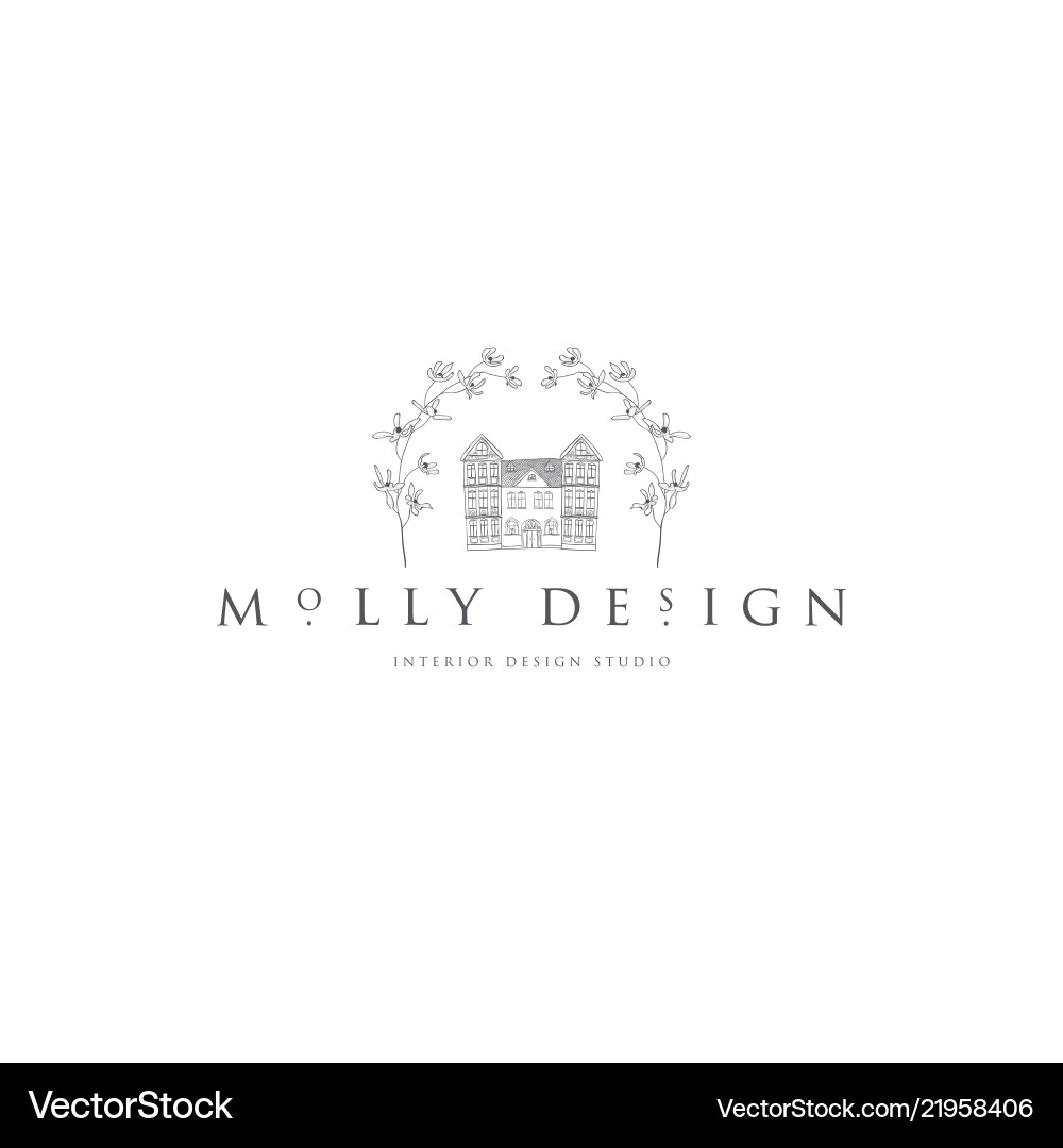 Delicate Floral Brand Logo Royalty Free Vector Image