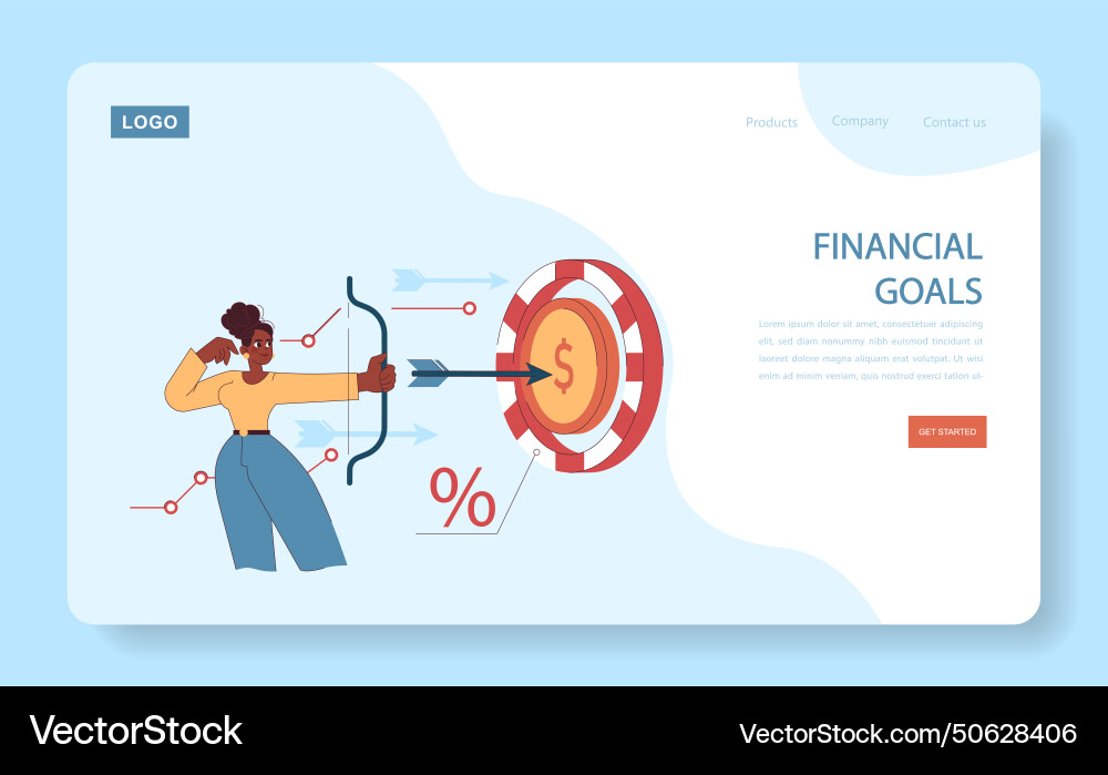 Financial planning web or landing Royalty Free Vector Image