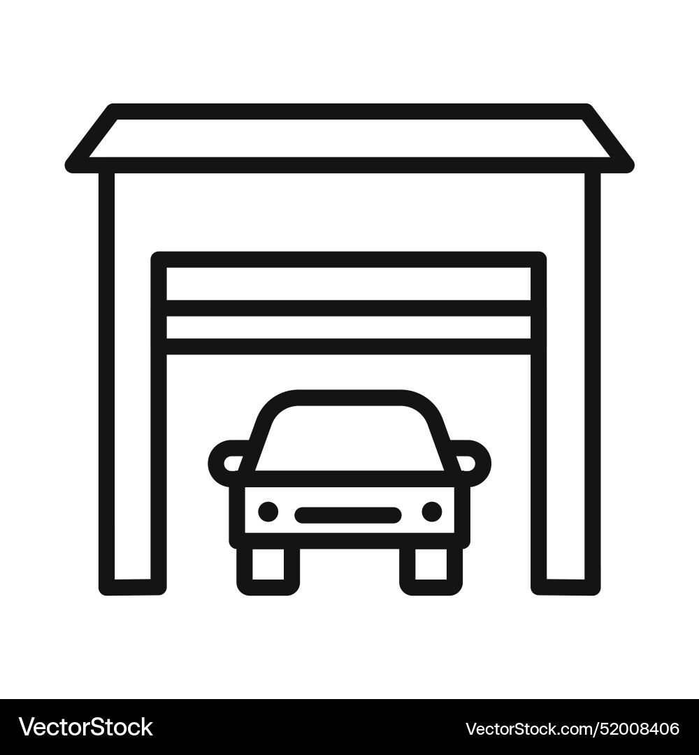 Garage car icon set indoor parking Royalty Free Vector Image