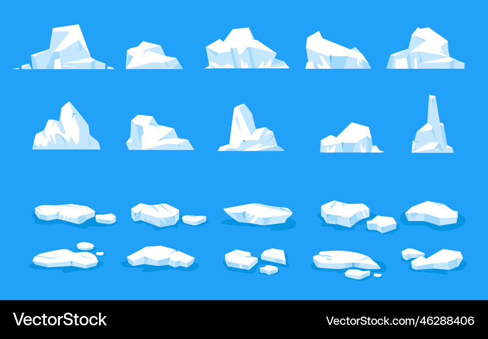 Ice floes antarctic floating glacier pieces Vector Image