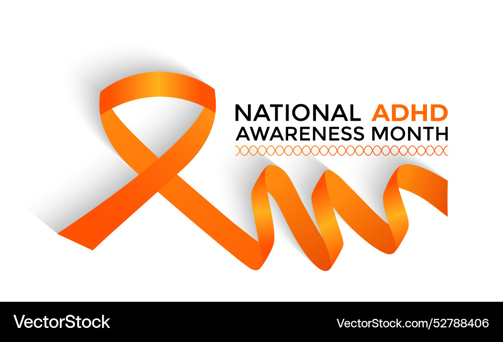 National adhd awareness month – Royalty-Free Vector | VectorStock