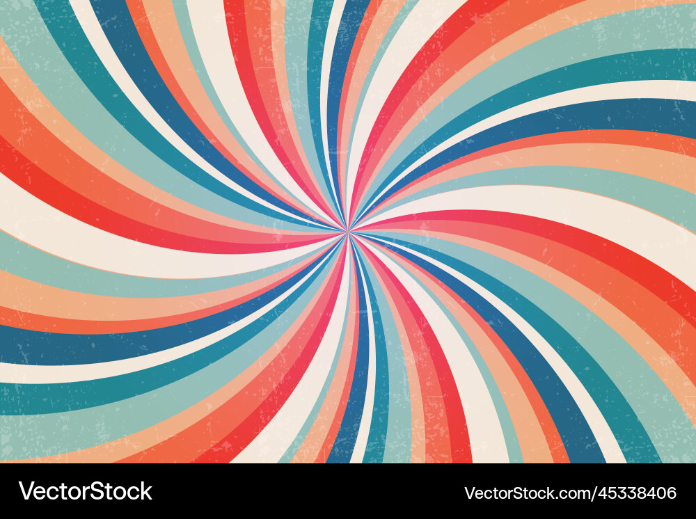 Retro sun burst vintage background swirl Vector Image