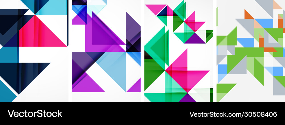 Set of abstract random triangle composition Vector Image