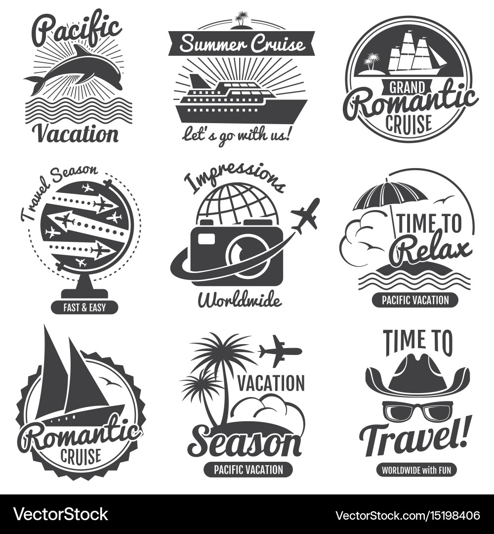 Vintage travel logo set Royalty Free Vector Image