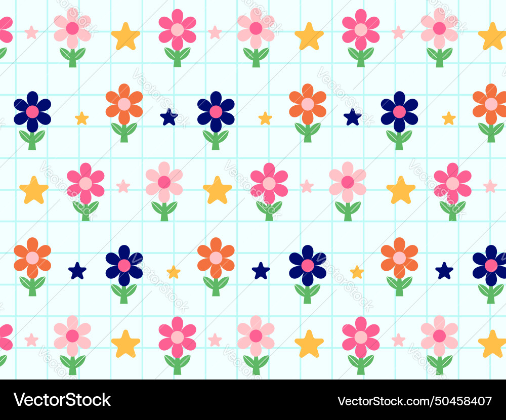 Cute floral flower background pattern Royalty Free Vector