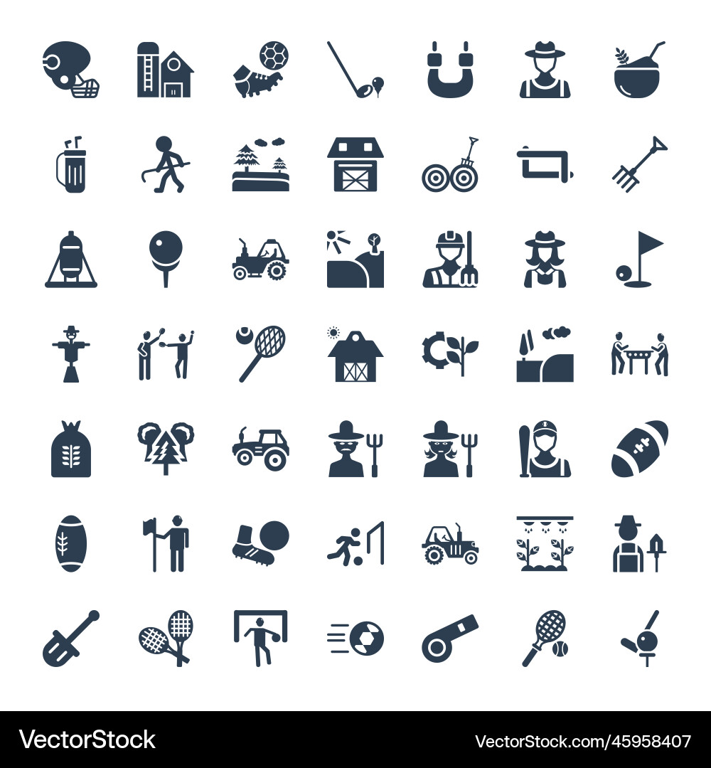 Field icons Royalty Free Vector Image - VectorStock