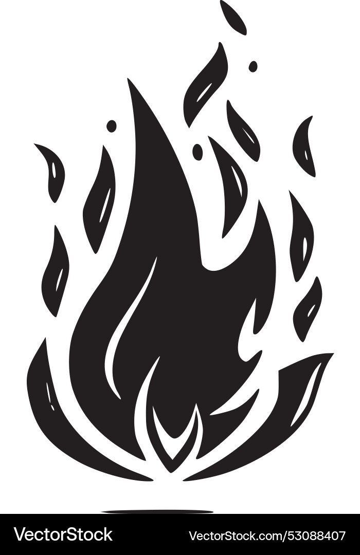 Fire - minimalist and flat logo Royalty Free Vector Image