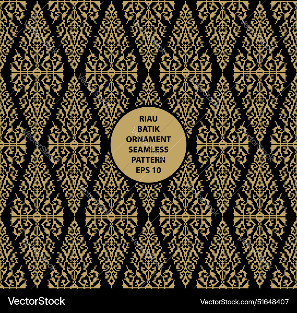 Riau Batik Motif - Traditional Malay Pattern Vector Image