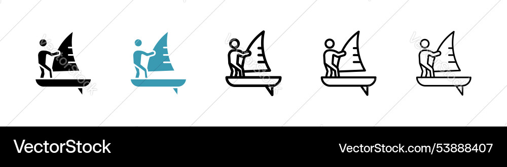 Windsurf icon set Royalty Free Vector Image - VectorStock