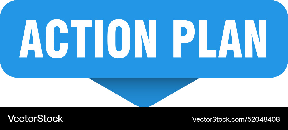 Action plan sticker sign Royalty Free Vector Image