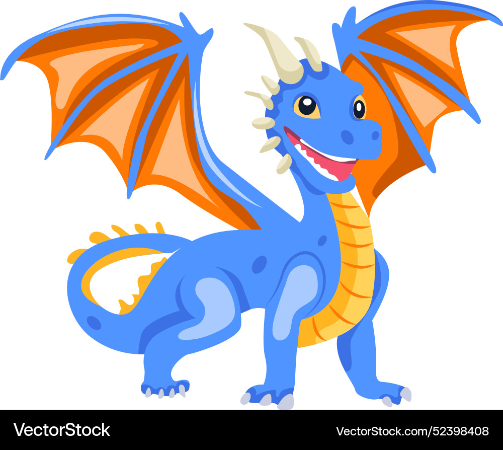 Basic rgba flat icon of wyvern mascot Royalty Free Vector