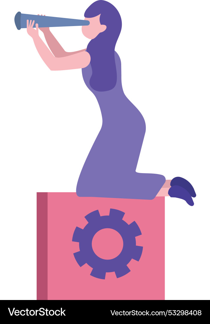 Business woman vision icon on white Royalty Free Vector