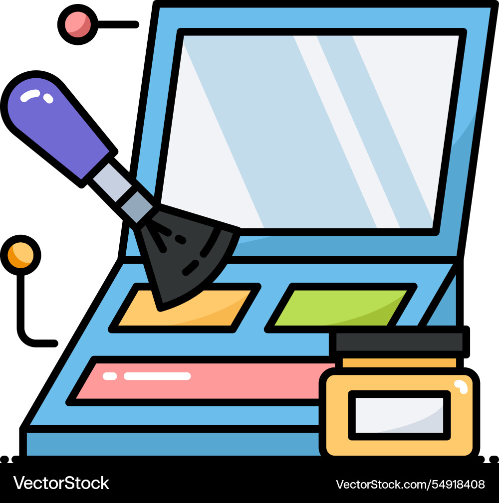 Flat blush filled outline icon Royalty Free Vector Image