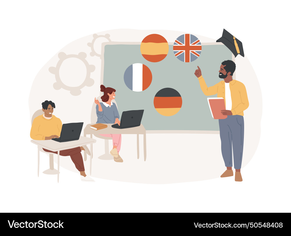Foreign language workshop isolated concept Vector Image