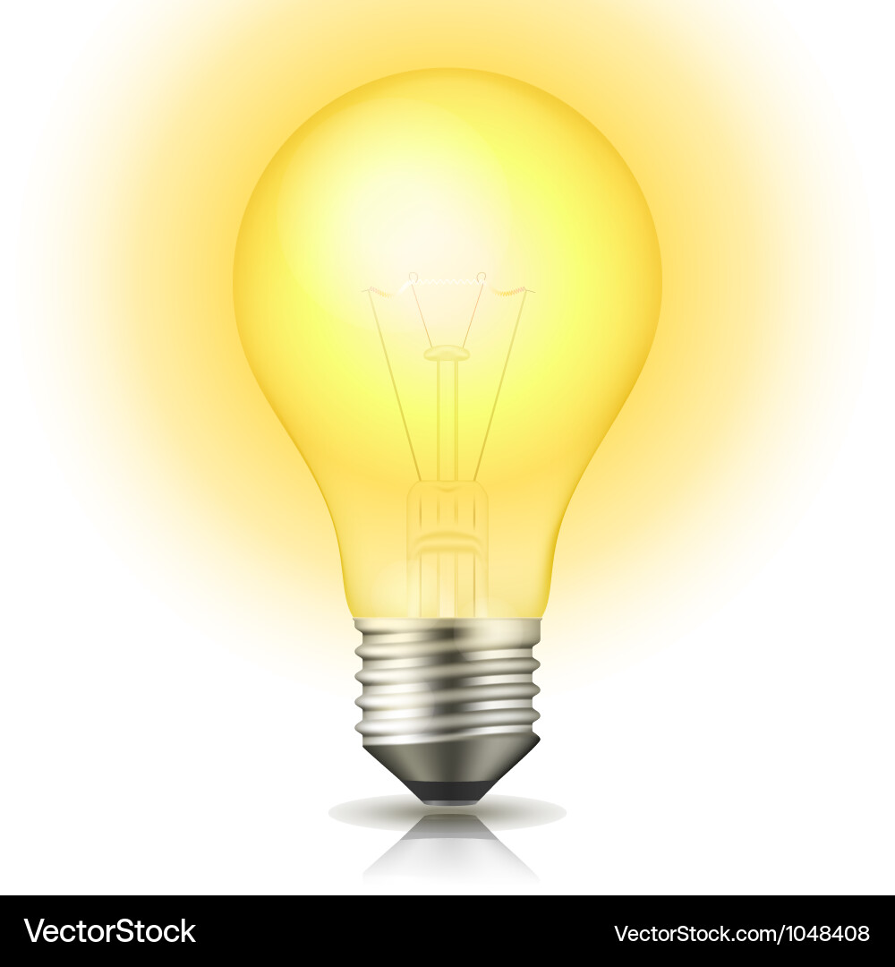Glowing Light Bulb Royalty Free Vector Image - VectorStock
